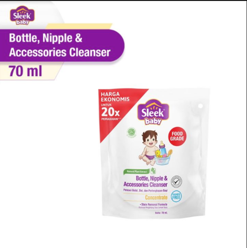 [bisa COD] SLEEK Sabun Cuci Botol Susu Bayi 70ml / SLEEK Pencuci Botol ...