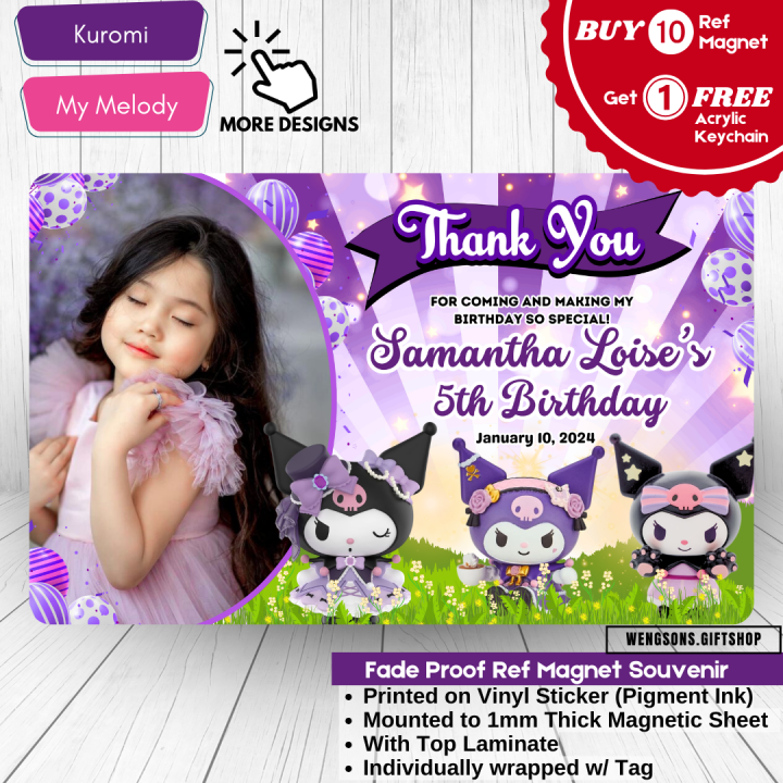 KUROMI | My MELODY Ref Magnet Souvenir ATM Size | Kuromi Giveaway ...