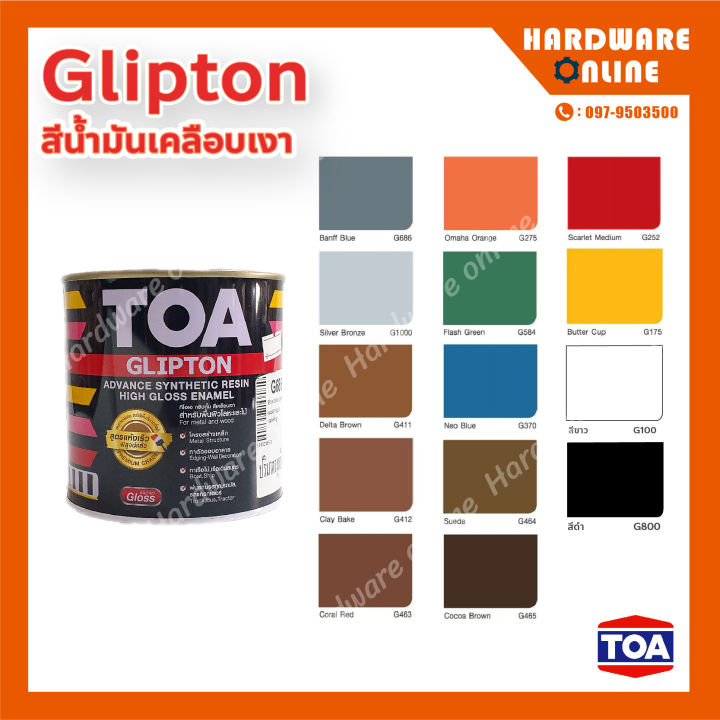 TOA GLIPTON สีน้ำมันเคลือบเงา พื้นผิวโลหะและไม้ ใช้ได้ทั้งภายนอกและ ...