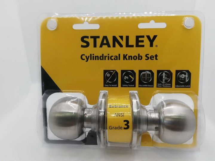 STANLEY CYLINDRICAL DOOR KNOB SET STAINLESS (SKCEB-32D) | Lazada PH