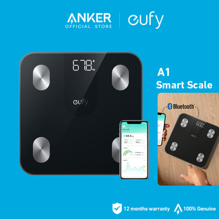 Eufy by Anker A1 Bluetooth Smart Scale Digital Bathroom Health Monitor Scale Smart Fat BMI Body ...