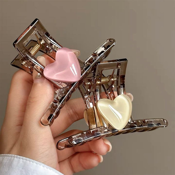 Tooyoo Korean Transparent Grip Clip High-end Heart Small Hair Clip ...