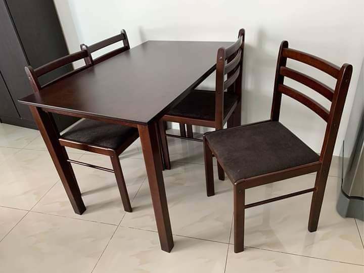 TAILEE 4 Seater Wooden Dining Set / DS-STARTER (CAPPUCCINO) | Lazada PH