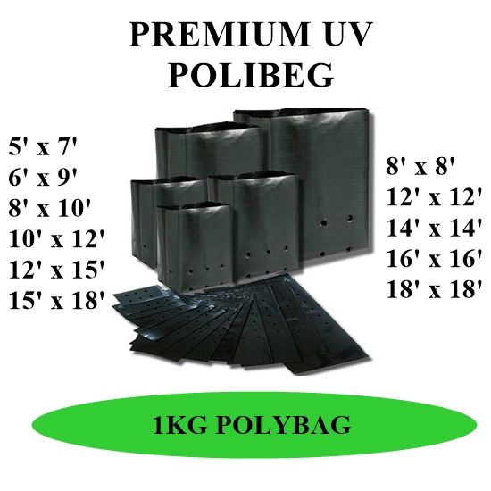 1KG Polibeg Hitam Polybag Nursery Thick UV Bag Fertigasi Tahan Kuat ...