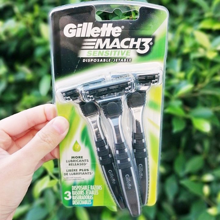 ชุดมีดโกน ยิลเลตต์ มัคทรี Gillette® Mach3® Sensitive Men's Disposable 3 ...