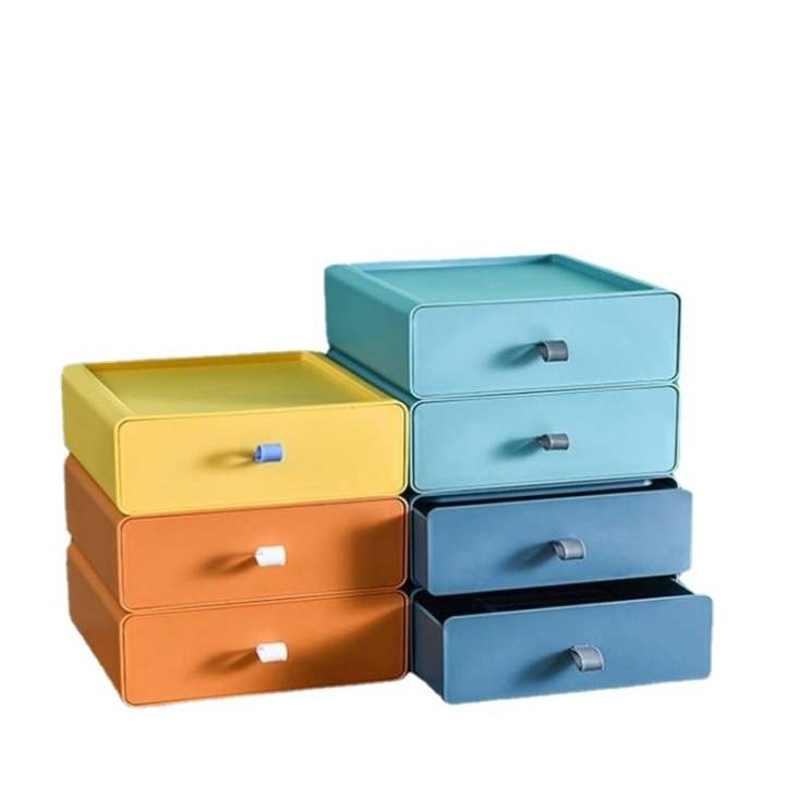 Multi-layer Stackable Plastic Storage Box Organizer Desk For Home ...