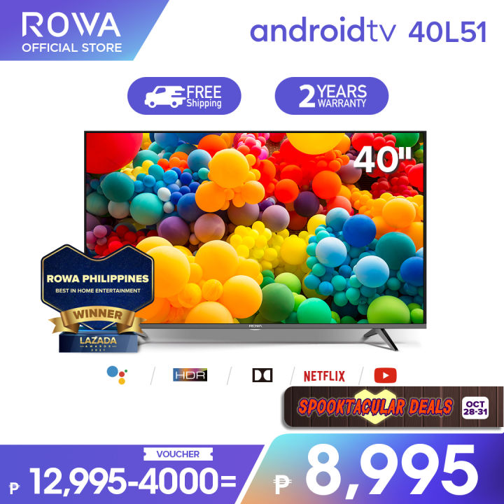 ROWA 40 Inch LED Smart Android TV - LED40L51 (HDR, Google Apps, Netflix, Youtube, Google ...