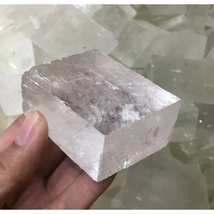 1 Pc Genuine white Calcite cube Stone Rough Stone / Top High Quality ...