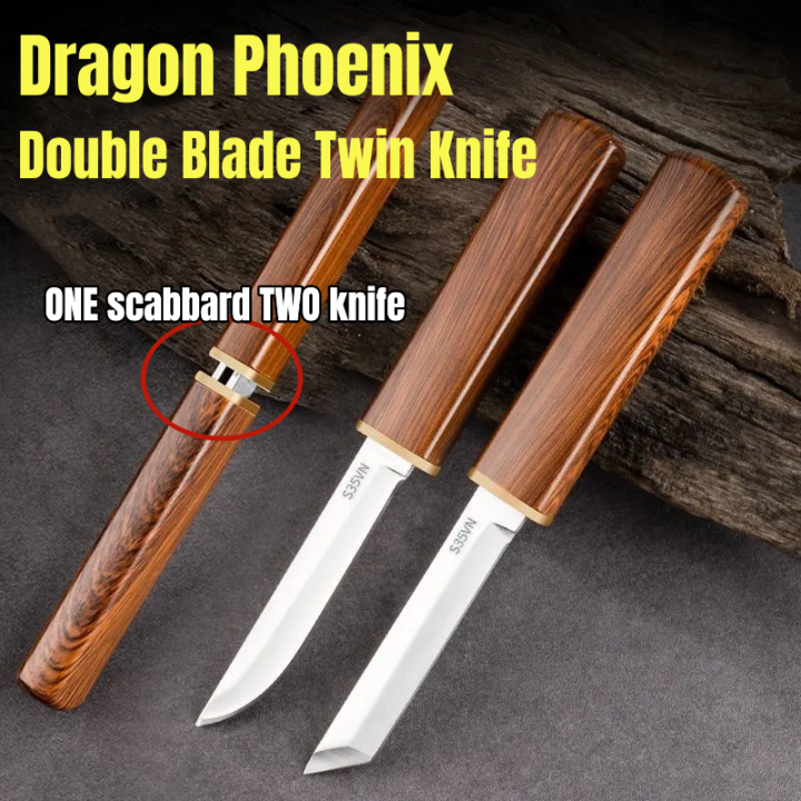 2 in 1 Japanese Double Knife Japanese two blade knife double bladed ...