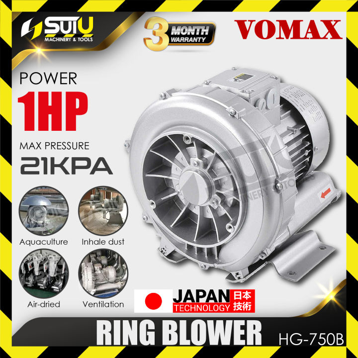VOMAX HG-750B / HG750B 1HP 1 Phase Ring Blower 21kPA | Lazada