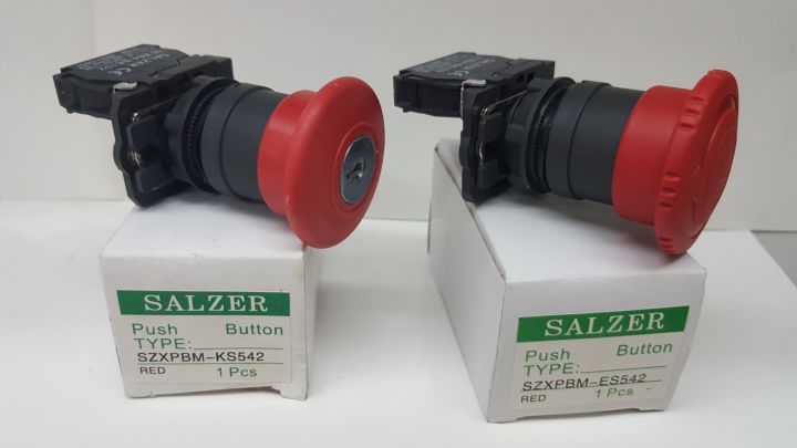 SALZER 22MM Emergency Push Button Emergency Push Button with Key SZXPBM-ES542 SZXPBM-KS542 | Lazada