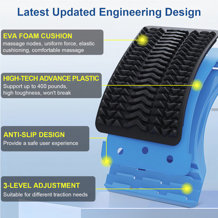 Pressure Point Back Stretcher Multi-Level Adjustable Spine Decompressor ...