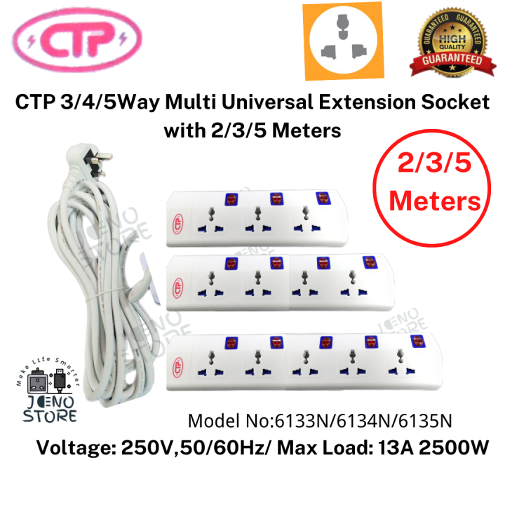 Ctp 3 4 5way Multi Universal International Multi Universal Portable Extension Trailing Socket