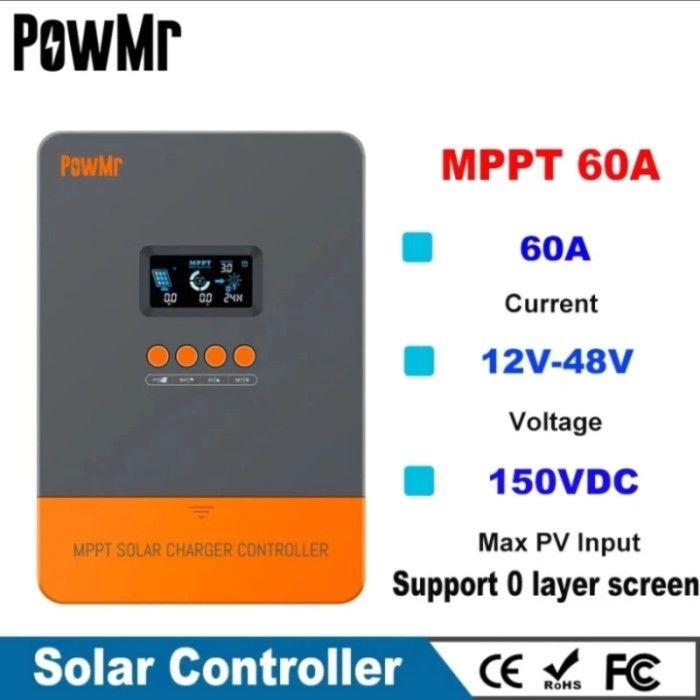 POWMR 60A MPPT SOLAR CHARGE CONTROLLER 60A 12V/24V/36V/48V - 60A - SHOP ELMER | Lazada Indonesia
