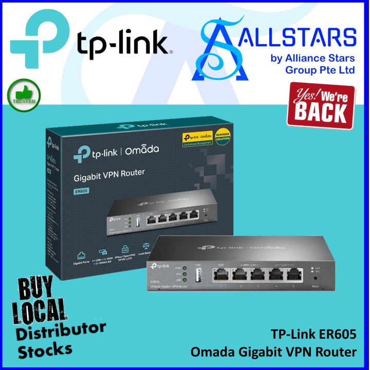 (ALLSTARS: We Are Back) TPLink / TP-Link ER605 Omada Gigabit VPN Router ...
