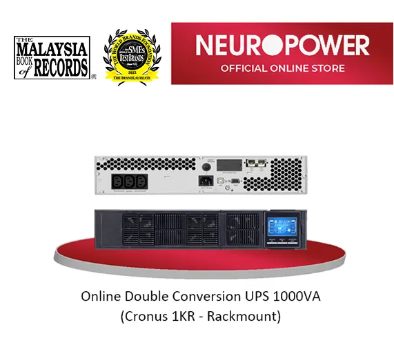NEUROPOWER UPS [1KVA] CRONUS 1KR RACK MOUNT UPS (1000VA / 800W) ONLINE ...