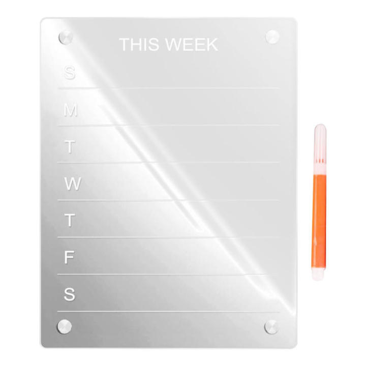 Magnetic Weekly Calendar Acrylic Transparent Refrigerator Weekly ...