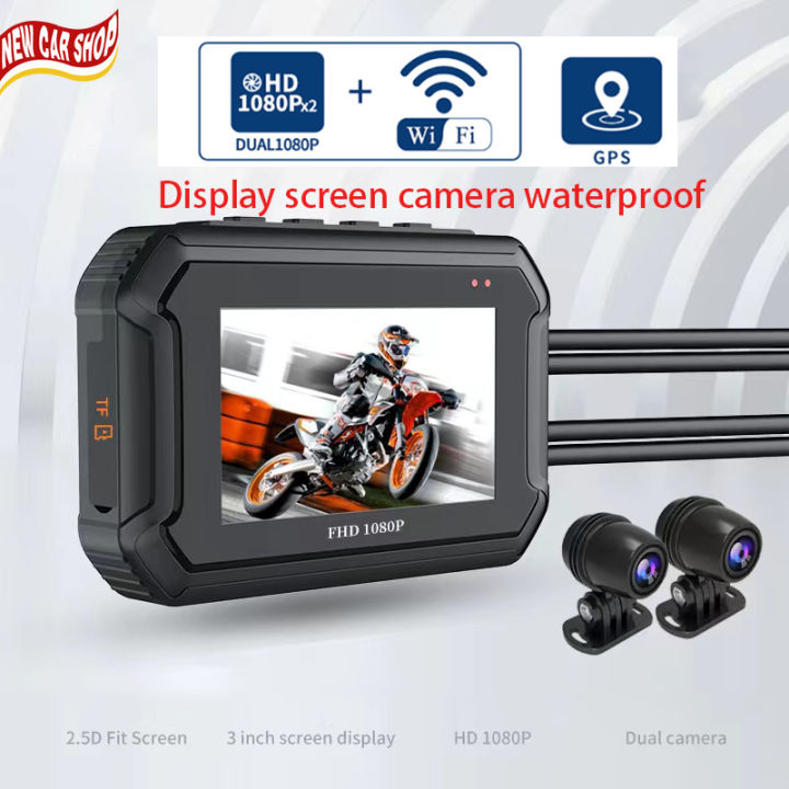 1080P Waterproof WIFI GPS Motorcycle Camera DVR Motorcycle Dashcam 3 ...