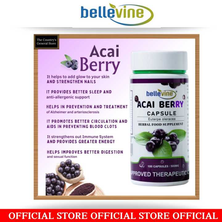 Bellevine Acai Berry 100capsule Herbal Food Supplement Original | Lazada PH