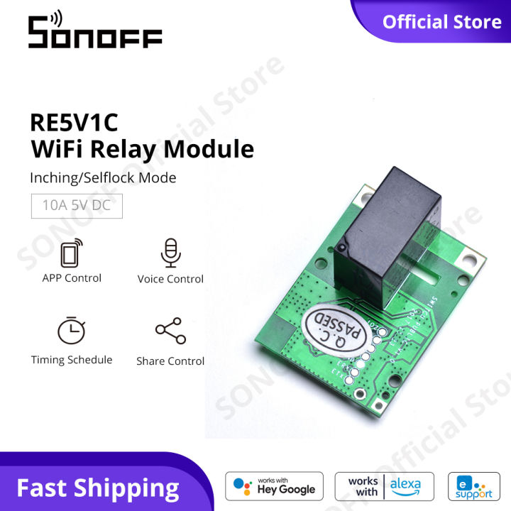 SONOFF RE5V1C WiFi Relay Smart Switch DC 5V Smart Module Inching / Self ...