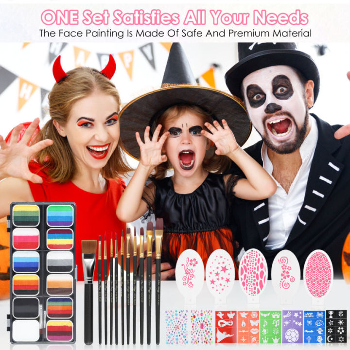 Body Painting Kit Professional Non-Toxic Water Based Split Cake Face ...