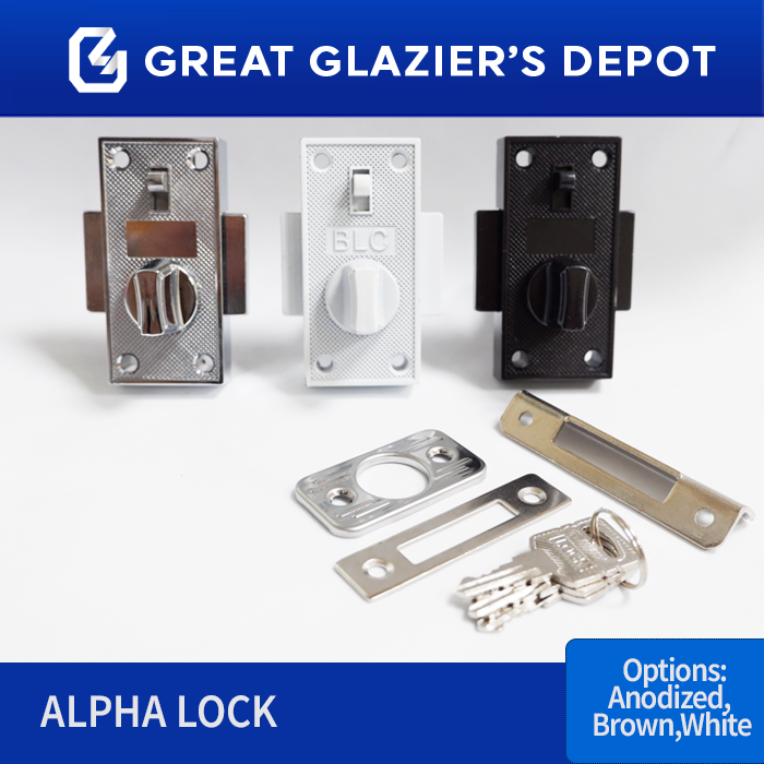 Alpha Lock Door Lock Set with Keys and Thumbturn for Aluminum Screen ...