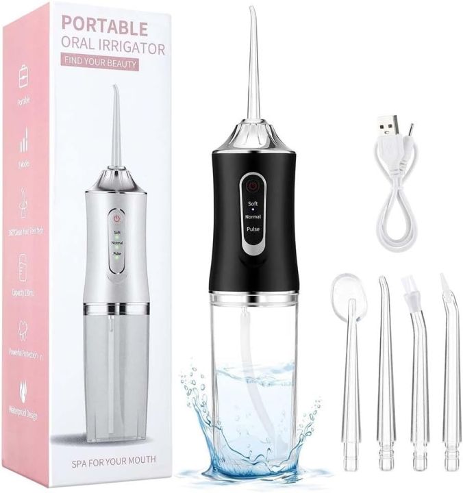 4-Pack Electric Water Flosser with Smart Chip, Portable Oral Irrigator ...