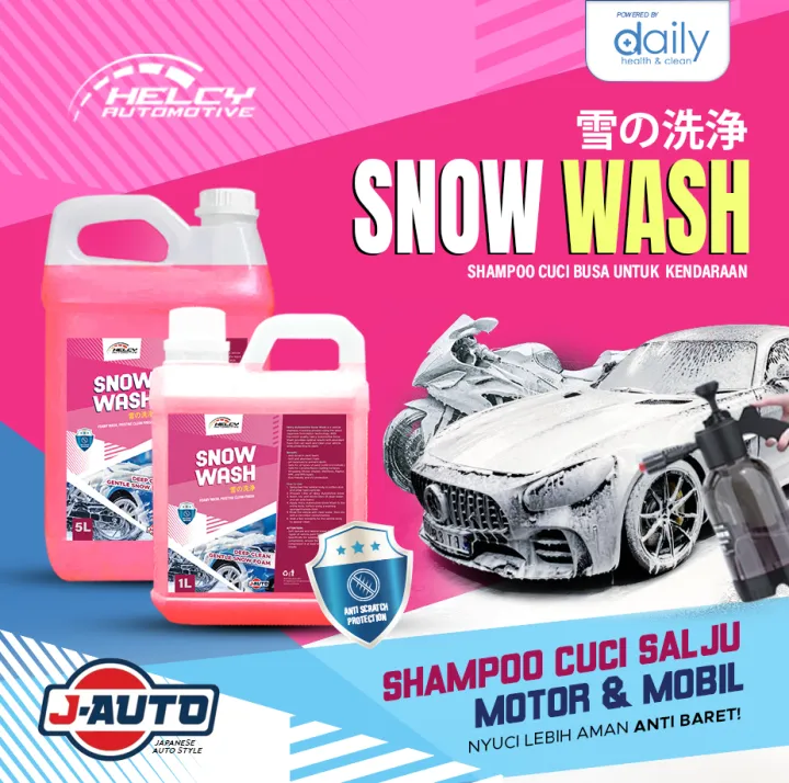 HELCY SNOW WASH CAR SHAMPOO / SABUN CUCI SALJU MOBIL MOTOR PREMIUM ...