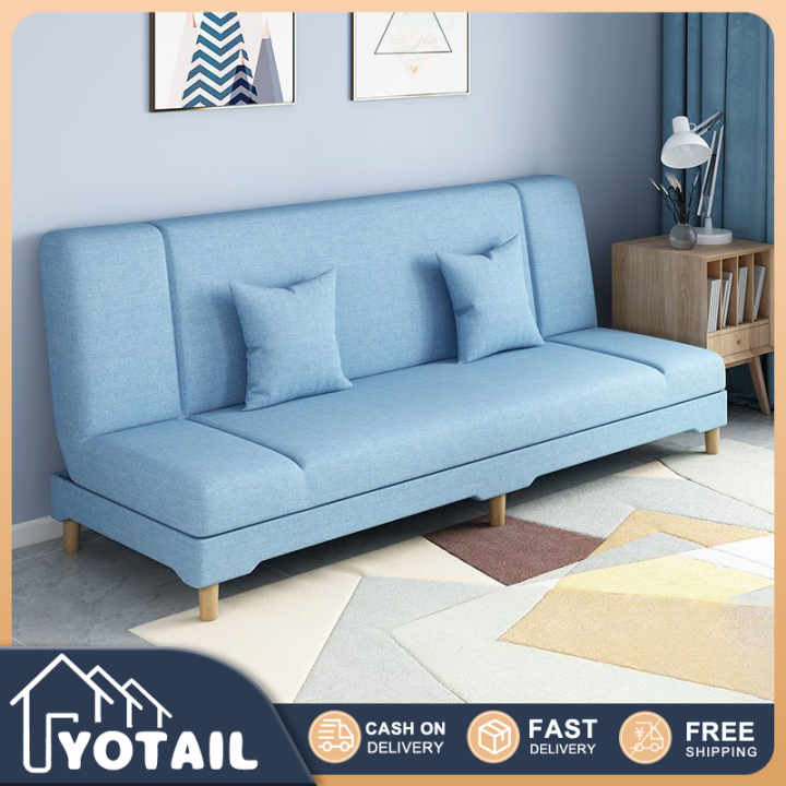 YOTAIL Modern simple fabric sofa foldable dual-use sofa bed 120cm ...