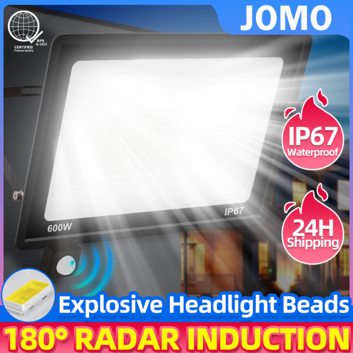 JOMO 220V Flood Light LED No Solar Outdoor Waterproof IP67 Super Bright Human Body Induction ...
