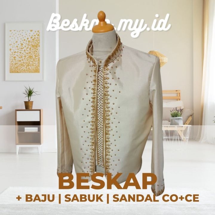 Jas beskap pengantin Jawa solo hewes putih Payet elegan simple bukan ...