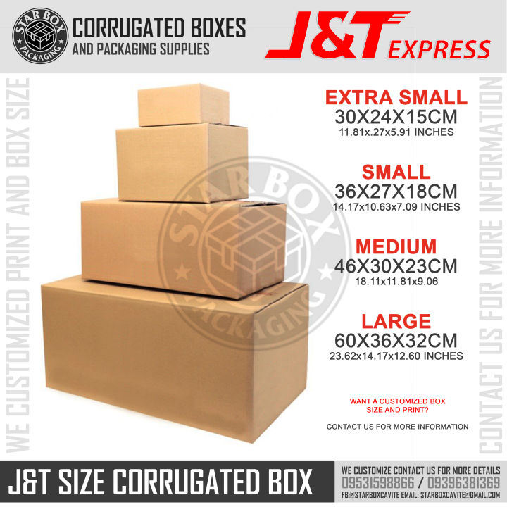 Starbox Corrugated Box J&T Size JNT Size Corrugated Shipping Kraft Box ...