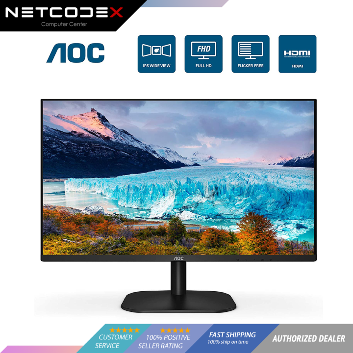 AOC 24B2XH 24" Full HD IPS Monitor, 75hz 3-Sided Frameless & Ultra Slim ...