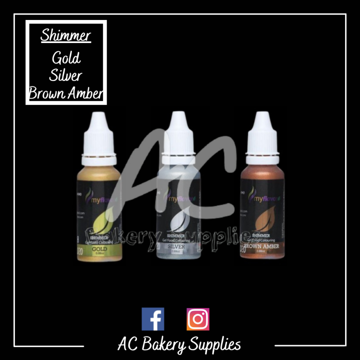 [HALAL] MyFlavor Shimmer Gel Based Coloring / Colouring 0.88oz Pewarna ...