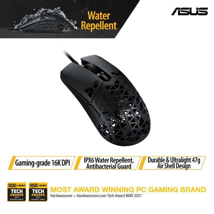 ASUS TUF Gaming M4 Air lightweight wired gaming mouse with 16,000 dpi ...