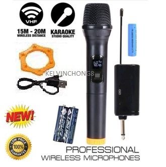 Wireless Microphone with rechargeble battery single or dual Mic for ...
