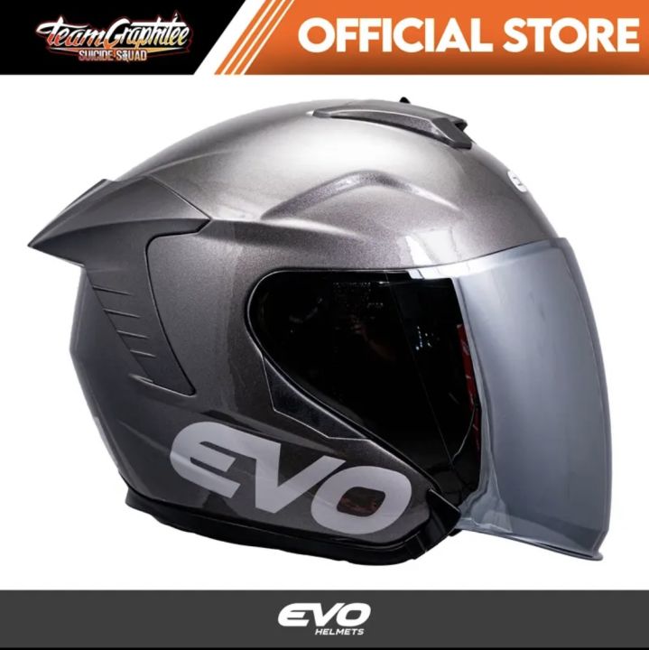 EVO RX-5 GLOSS TITANIUM (SILVER IRIDIUM LENS) HALF FACE DUAL VISOR ...