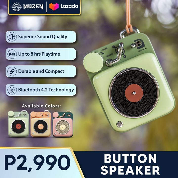 MUZEN Button Mini Portable Wireless Bluetooth Retro Speaker | Lazada PH