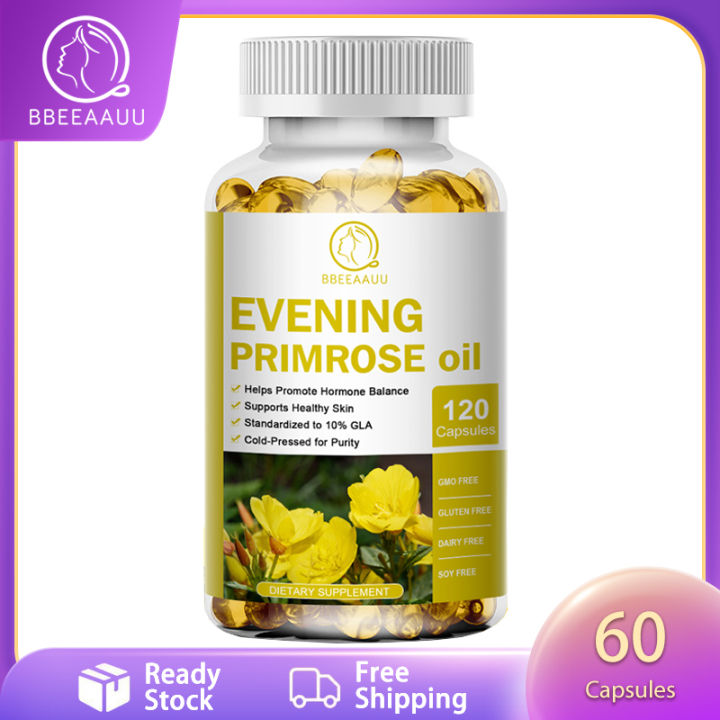 Bbeeaauu Evening Primrose Oil Capsules 400mg Standardized to 10% GLA ...