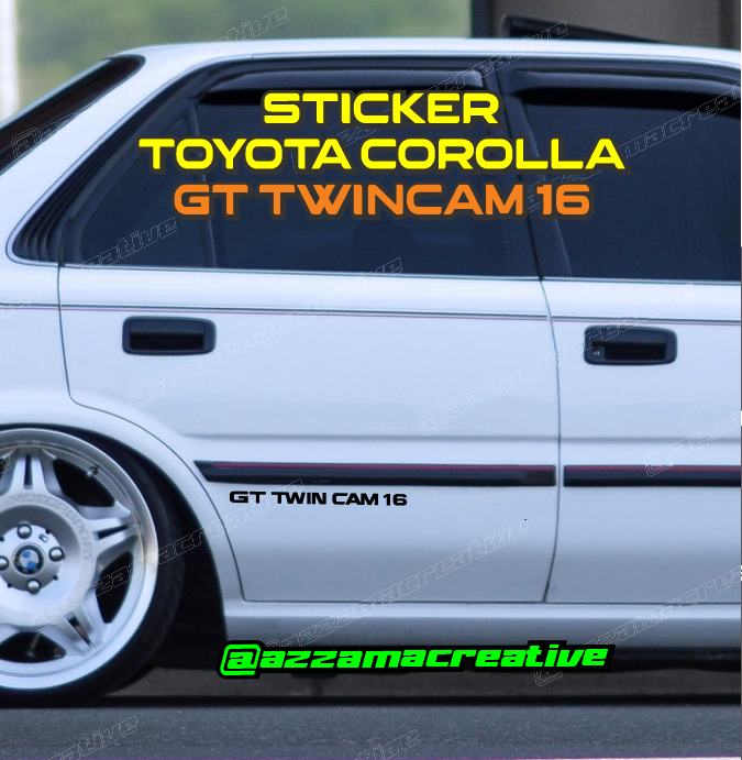 Sticker GT Twincam 16 For Toyota Corolla side body | Lazada Indonesia