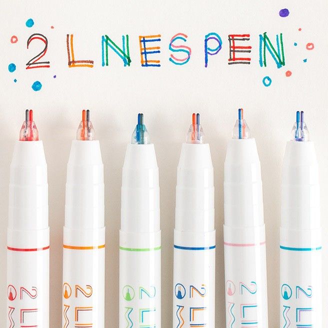 2 Lines Pen Morandi Creative Colorful Bullet Journal Note Taking ...