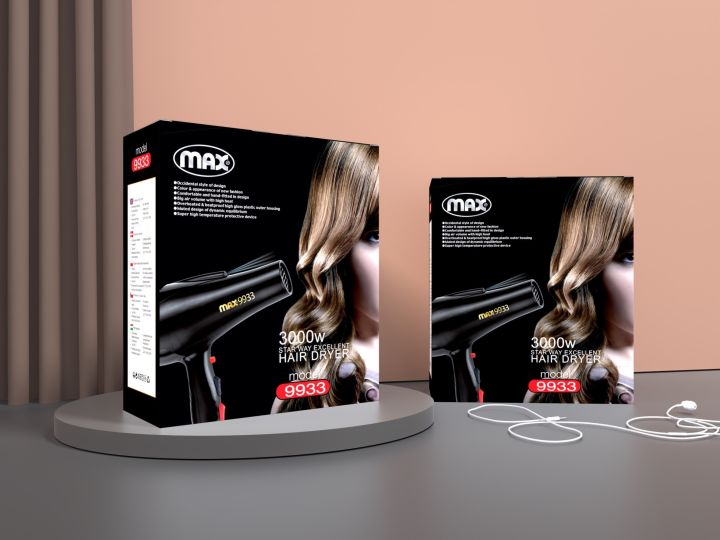 MAX-9922/9933 ไดร์เป่าผม 3000w สายยาว 2.2 เมตร | Lazada.co.th