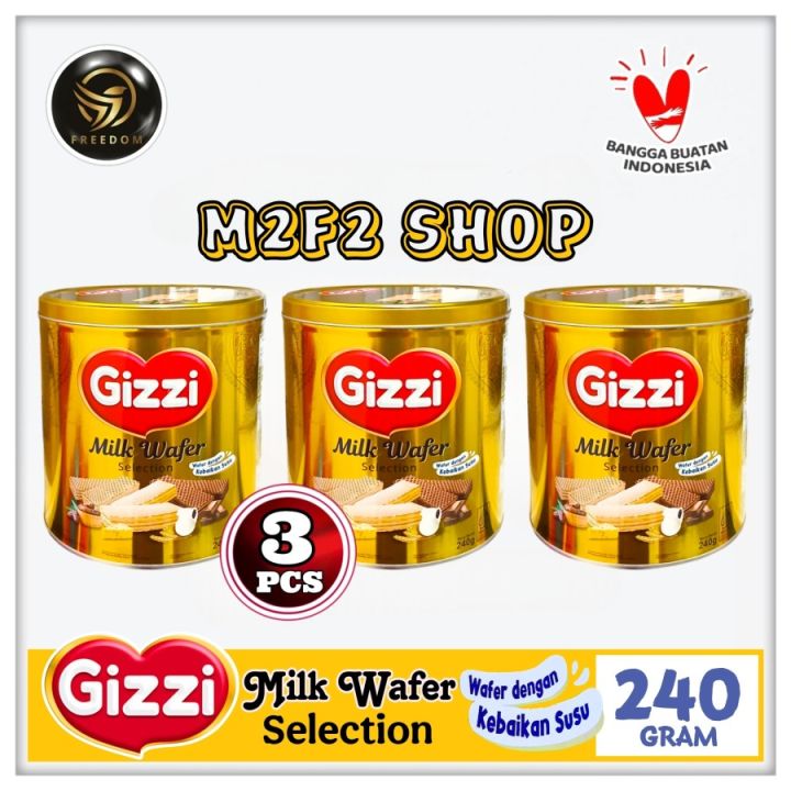 Gizzi Festive Wafer & Milk Biskuit Selection Tin | Kaleng - 240 gr ...