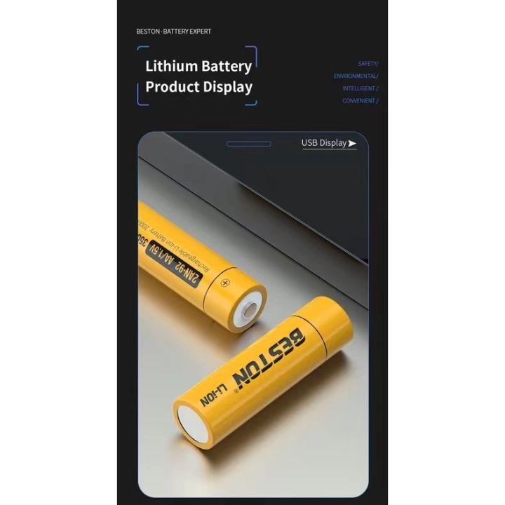 ถ่านชาร์จ BESTON AA 1.5V 3500MWH Li-ion Battery 4 ก้อน | Lazada.co.th