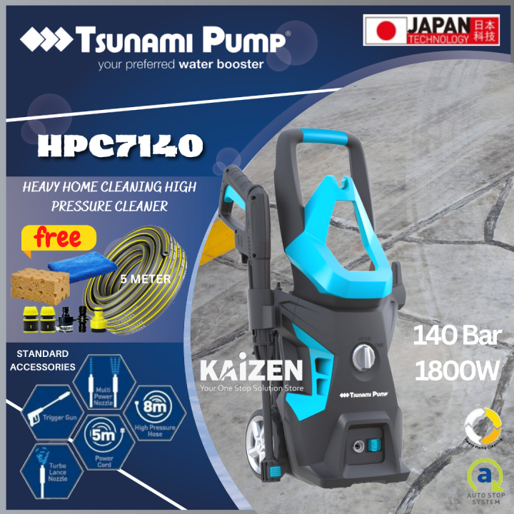 TSUNAMI WATER JET HPC7140 1800W 140 BAR LIGHT INDUSTRIAL CLEANING HIGH ...