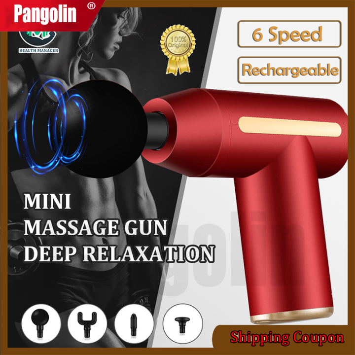 4 Heads Portable Muscle Massage Gun Superace Percussive High Frequency Vibration Fascia Gun ...