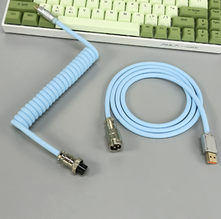 Mechanical Keyboard USB Type C Fast Charge Coiled Cable Aviator Cable ...