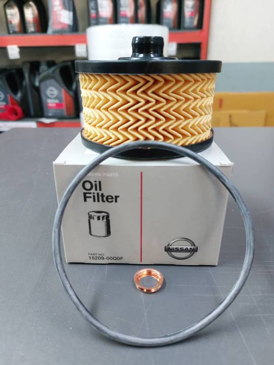กรองน้ำมันเครื่องพร้อมแหวนรอง NISSAN ALMERA TURBO N18 15209-00Q0F+11026 ...