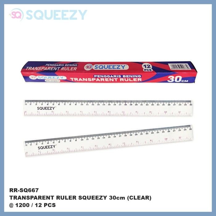 Penggaris Clear Transparan Ruler Garisan Fancy 30 cm 1 pak isi 12 pcs ...