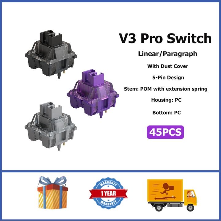 AKKO V3 Pro Cream Black/V3 Pro Lavender Purple/V3 Pro Silver Switch ...
